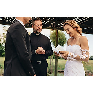 UNITED ESELL Ivory Wedding Vow Books His and Hers – Real Gold Foil Bride and Wedding Notebook with 28 Pages - 5,9" x 3.9" – Vow Renewal - Bridal Shower Gifts - Time Capsule Love Letter (Gold)