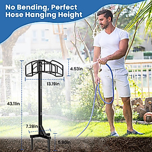 Kesfitt Garden Hose Holder,Detachable Water Hose Holders Freestanding,Heavy Duty Metal Hose Stand Hose Hanger Garden Hose Storage Rack for Outside Lawn Yard