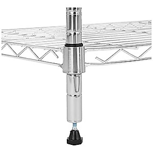 Amazon Basics 4-Shelf Adjustable, Heavy Duty Wide Storage Shelving Unit (350 lbs loading capacity per shelf), Steel Organizer Wire Rack, 36" L x 14" W x 54" H, Chrome Silver