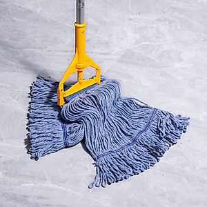 (3 Pack) Mop Head Replacement, Mop Heads Commercial ,Blue Cotton Looped End String, Wet Industrial Cleaning Vintage Mop Head Replacements Refill, Swinger Loop Mop, for Heavy Duty Mop Heads,Light Blue