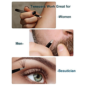 OMIRO 10X(300R) & 20X(200R) Magnifying Mirrors and Two Eyebrow Tweezers Kits, 3.5" Two Suction Cups Magnifier Travel Set