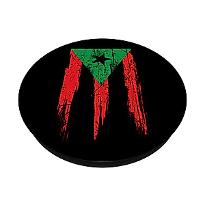 Distressed Afro Latino Flag Afro Boricua Puerto Rico African PopSockets Grip and Stand for Phones and Tablets