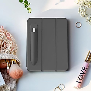 TiMOVO Pencil Holder Compatible with Apple Pencil Pro/Apple Pencil (USB-C)/Apple Pencil (1st & 2nd Gen), Elastic Pencil Pouch Adhesive Pen Sleeve Attached to iPad Case for Stylus, Dark Gray