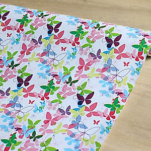 SimpleLife4U Self-Adhesive Shelf Liner Removable Furniture Paper for Covering Home Office School Shelving Drawers, Colorful Leaves, 17.7 Inch By 9.8 Feet