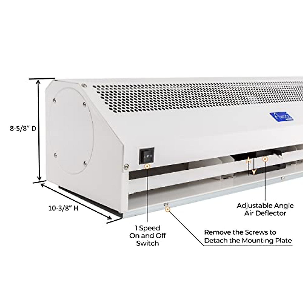 Awoco 36" Super Power 1 Speed 1200 CFM Commercial Indoor Air Curtain, 120V Unheated, ETL & UL Certified to Meet NSF 37 Food Service Standard