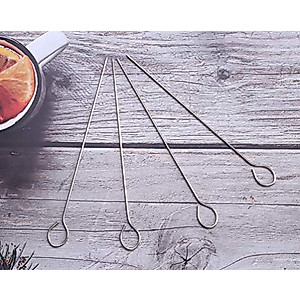 Ruwado 15 Pcs 6 Inch Turkey Lacers for Trussing Turkey Stainless Steel Silver Meat Roasting Trussing Needles Poultry Grilling Supplies for Barbecue BBQ Cooking Kitchen Chicken Roast Supplies (6 Inch)