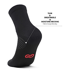 Compression Running Ankle Socks for Men and Women (6 Pairs), Quarter Athletic Socks for Running, Cycling, Golf, Work