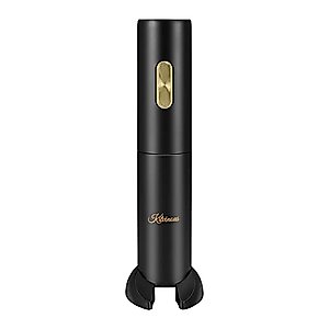 KITVINOUS Electric Wine Opener Battery Operated, Automatic Wine Bottle Opener, Portable Corkscrew with Foil Cutter, Black