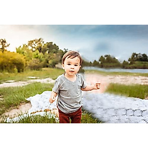 OPAWO Unisex Infant Baby Cotton V-Neck T-Shirts Toddler Short Sleeve Blank Tees Shirts 3 Pack for Boys Girls 6-24 Months(Black/White/Gray,12-18 Months)