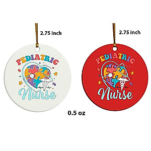 Pediatric Nurse Autism Day Love Heart Stethoscope Nursing Christmas Ornament
