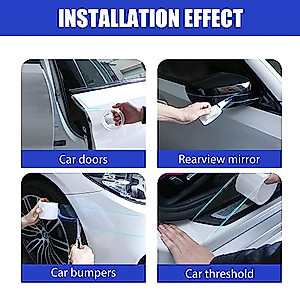 ZKFAR Pack-1 Car Door Edge Trim Protection Film, 2.75In x 32.8Ft Universal Car Door Sill Transparent Anti-Collision Protection Strip, Trunk Anti-Trampling Plate Protection Stickers (White)