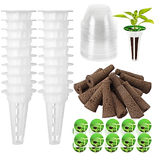 DECYOOL Garden Seed Pods, 48pcs Hydroponic Pods Kit:Grow Anything Kit with 12 Grow Baskets,12 Grow Sponges, 12 Pod Labels,12 Grow Domes