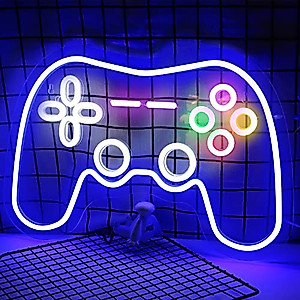 ZWOOS Neon Sign for Wall Decor, Gamepad Neon Light for Gamer Room Decor, LED Gaming Neon Light, USB Powered (A)