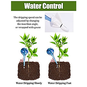 Lorvain Automatic Plant Watering Globes, 4pcs Self Watering Spikes Planter Insert, Automatic Plant Waterer System Devices, Watering Drip Irrigation Equipment Water Bulbs for Indoor Outdoor Plants