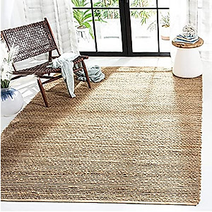 SAFAVIEH Cape Cod Collection 3' x 5' Natural CAP355A Handmade Braided Jute Area Rug