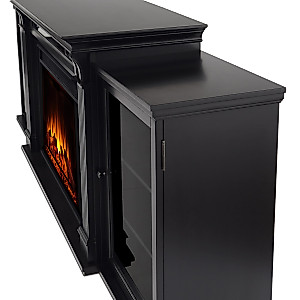 Real Flame Black 8720E Tracey Grand Entertainment Unit with Electric Fireplace, Large