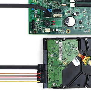 DaKuan Set of 12, Straight and 90 Degree Right-Angle SATA III Cable 6.0 Gbps with Locking Latch, SATA III Cable (6X Black, 6X Blue)