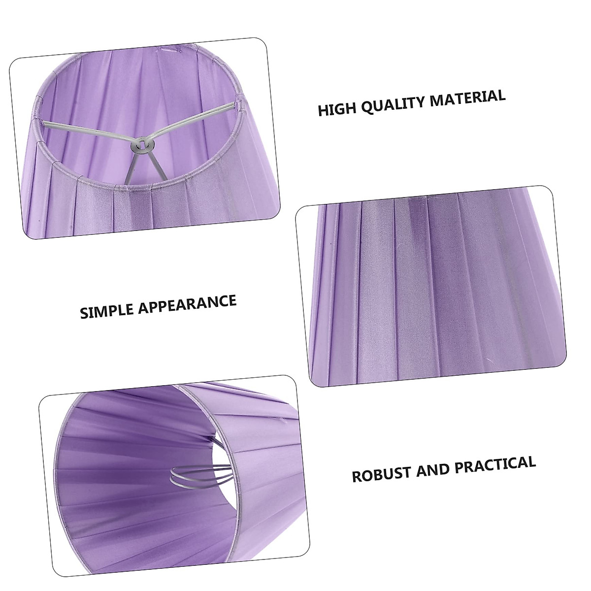 Purple Fabric Drum Lamp Shade for Table Lamps - Clip-on, 5.5x3.5x4.9 Inch