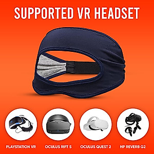Castlefit 3 pc VR Sweat Guard w/Anti Fog Nano Fiber Lens Cloth for use with Oculus Quest 2 - Includes 3 face Covers and 1 No Fog Lens Cleaner - vr face mask Comes in Multiple Styles and Patterns