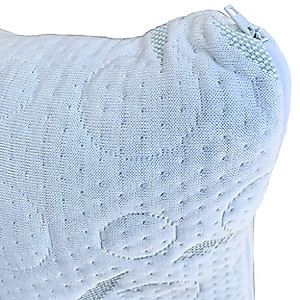 Memory Foam Travel Pillow - Camping Pillow - Cooling Rayon Made from Bamboo and Polyester Cover - Machine Washable - Great for Airplanes and Cars