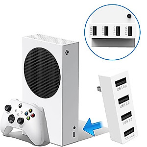 4 Ports USB Hub 2.0 for Xbox Series S, High Speed USB Hub Splitter Expansion Adapter Compatible with Xbox Series S Console