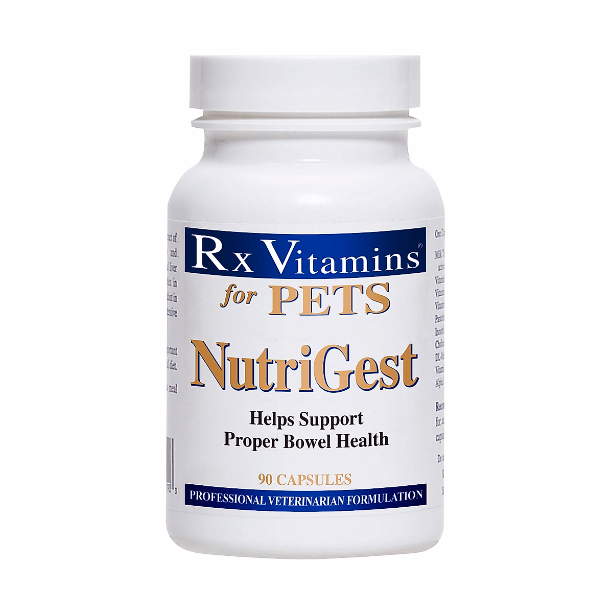 Rx Vitamins for Pets Nutrigest for Dogs & Cats - Helps Support Proper Bowel & Digestive Health - Veterinarian Formulated Probiotic - 90 Capsules
