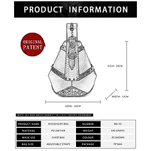 Valentoria Crossbody Bag Sling Purse Leather Casual Daypack Backpack for Women Men Sport Satchel for Travling, Hiking, Camping, Commuting (Black 130)