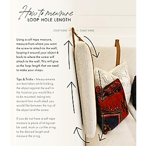 KEYAIIRA - Custom Leather Wall Strap for hanging pillow cushions, Headboards, Banquet strap shelf wall hung hook floating nightstand shelving bracket farmhouse