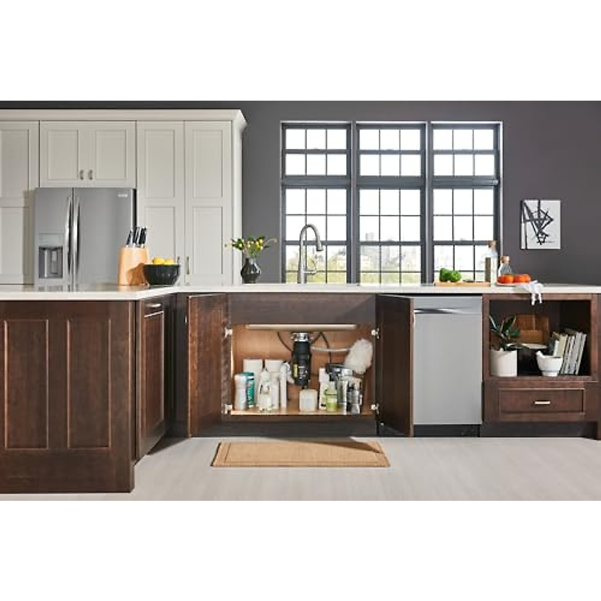 Moen Prep Series Disposer 1/2 Horsepower Continuous Feed Garbage Disposal featuring Fast Track Technology, Power Cord Included, GT50C