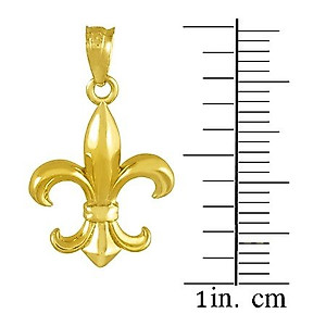 Religious Jewelry 10K Yellow Gold Fleur-de-Lis Charm Pendant