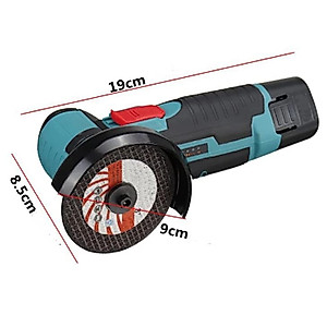 Angle Grinder 3” Grinders Power Tools 12 V Cordless Electric Grinder Handheld Grinding Machine with 2x Cutting Disc 2x Battery for Cutting Polishing Grinding Tile Wood Stone Metal