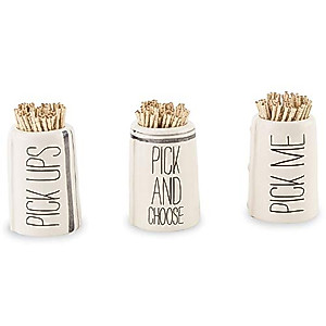 Mud Pie Toothpick Holder, 4 1/4" x 1 1/2" dia, Pick Ups