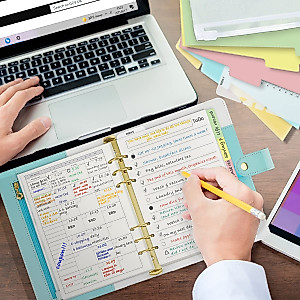 A5 6-Ring Planner kit with Planner Refill Inserts, Cash Pockets, Matched Labels, Christmas Gift Kit with Gift Box,Card and Pen 9.25 x 7.08'' (Harphia, 142B-Mint)