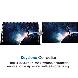 Optoma EH200ST Full 3D 1080p 3000 Lumen DLP Short Throw Projector with 20,000:1 Contrast Ratio and MHL Enabled HDMI Port , white