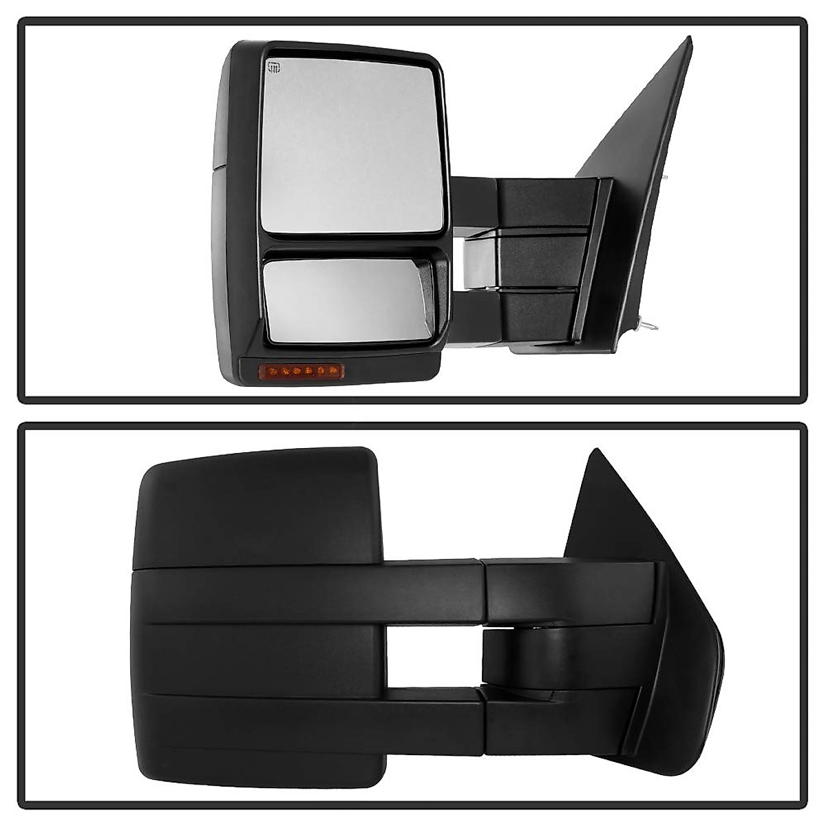 ACANII - Telescoping Power+Heat+LED Signal+Puddle Towing Side Mirror For Driver + Passenger 2004-2014 Ford F150 04-14