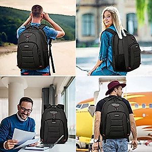 Laptop Backpack 15.6 Inch School Backpack for Teen Boys, Travel Backpack Large Water Resistant College Backpack Bookbag for Men Women with USB Charging Port, Black
