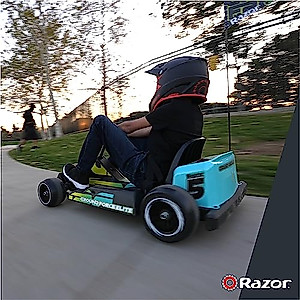 Razor Ground Force Elite-Electric Go-Kart for Ages 13+, Up to 14 MPH, Up to 40 Minutes of Continuous Use, 350-watt Chain-Driven Motor, Forward/Reverse Drive Switch, 36V Rechargeable Battery,Black, Large