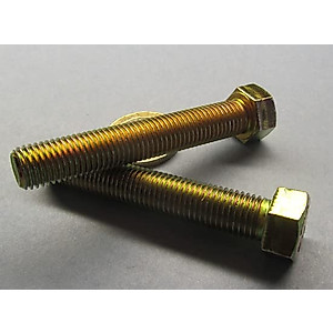 Class 8.8 Yellow Zinc Steel Bolts FT M8 x 1.25 mm x 60 mm Long 5 pcs