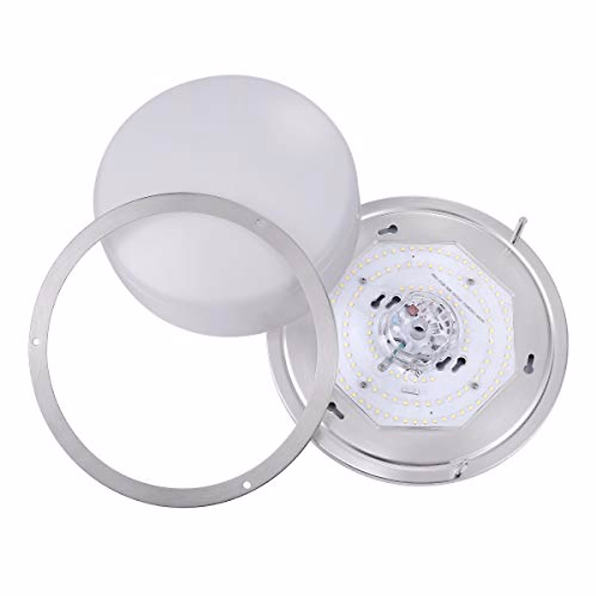 10-Inch Double Ring Dimmable LED Flush Mount Ceiling Light, 16W (95W Equivalent), 1120lm, 2700K Warm White, Brushed Nickel Finish Steel, ETL Listed, Commercial or Residential 2 Pack