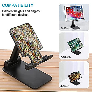 Morocco Ethnic Pattern Cell Phone Stand Foldable Tablet Holder Adjustable Cradle Desktop Accessories for Desk