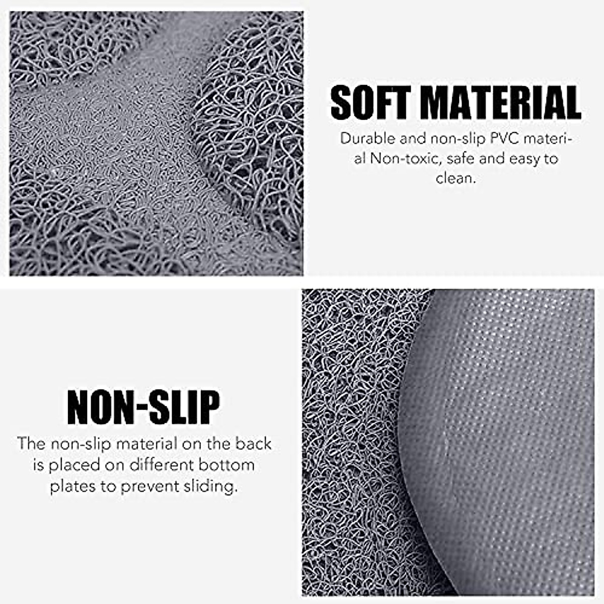 Cat Litter Mat, GOLDCHAMP Premium PVC Feeding Mat with Non-Slip & Waterproof Back Easy to Clean, for Small Size Pet 30 * 40cm 2PCS