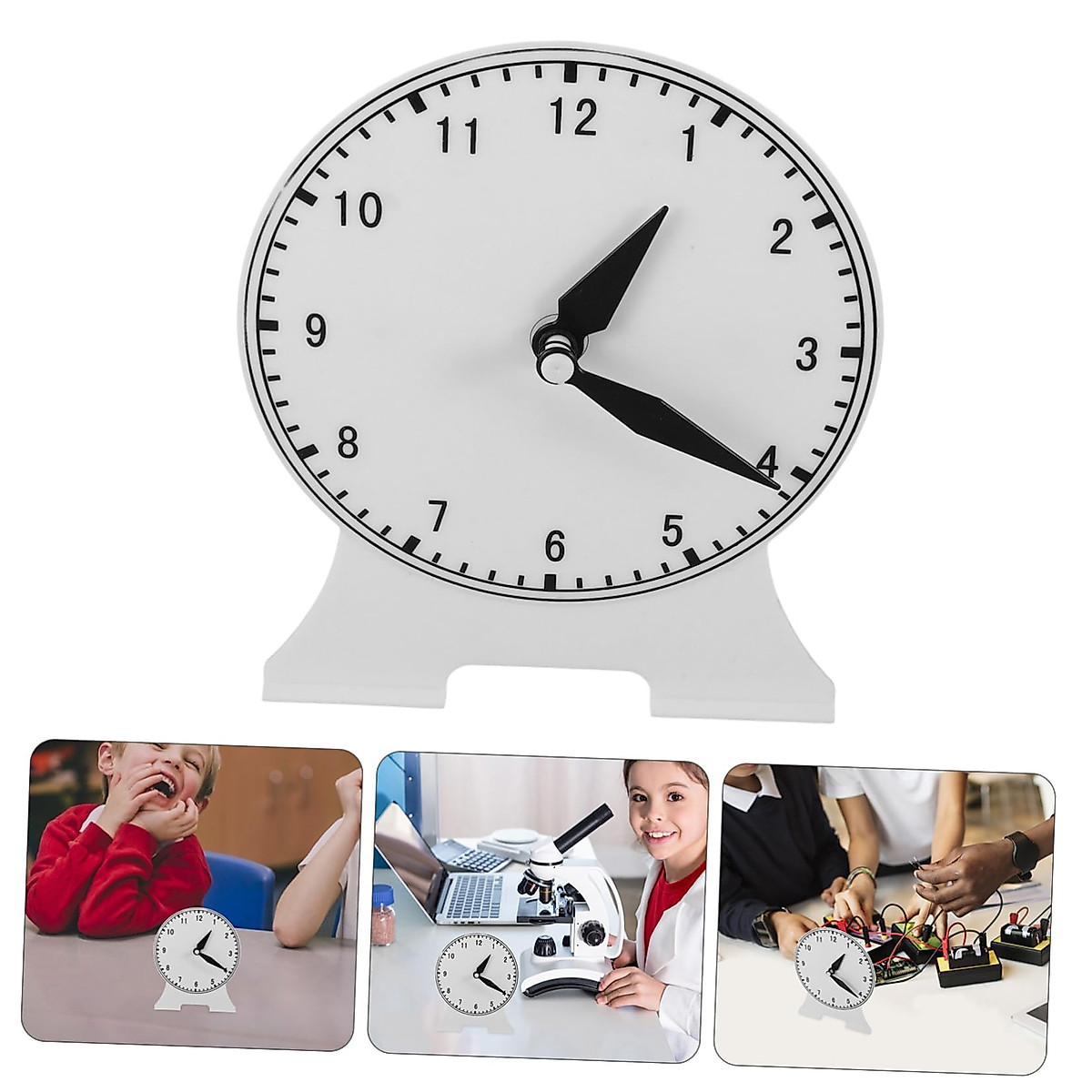 ULTECHNOVO 1pc Clock Model Clocks Brain Toy Toys for Learning to Tell Time Tools Desktop Clock Puzzle Toy Clock Props Tabletop Clock Plastic Learning Bell Concise Student
