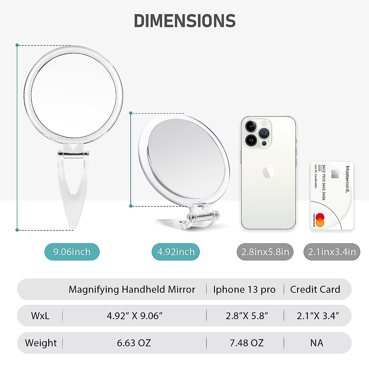 MIYADIVA Magnifying Mirror,30X Hand Mirror with Handle,Travel Magnifying Mirror with Double-Sided 1X/30X Magnification,5 in Handheld Magnifying Mirror,Foldable Makeup Mirrors for Everyone