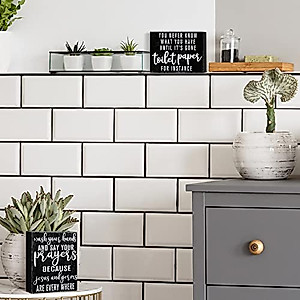 2 PCS Bathroom Decor Classic Box Sign Funny Bathroom Farmhouse Decor Modern Rustic Home Decor Humor Toilet Box Plaque Restroom Wooden Decoration You Never Know What You Have Until It's Gone 5 X 4 INCH