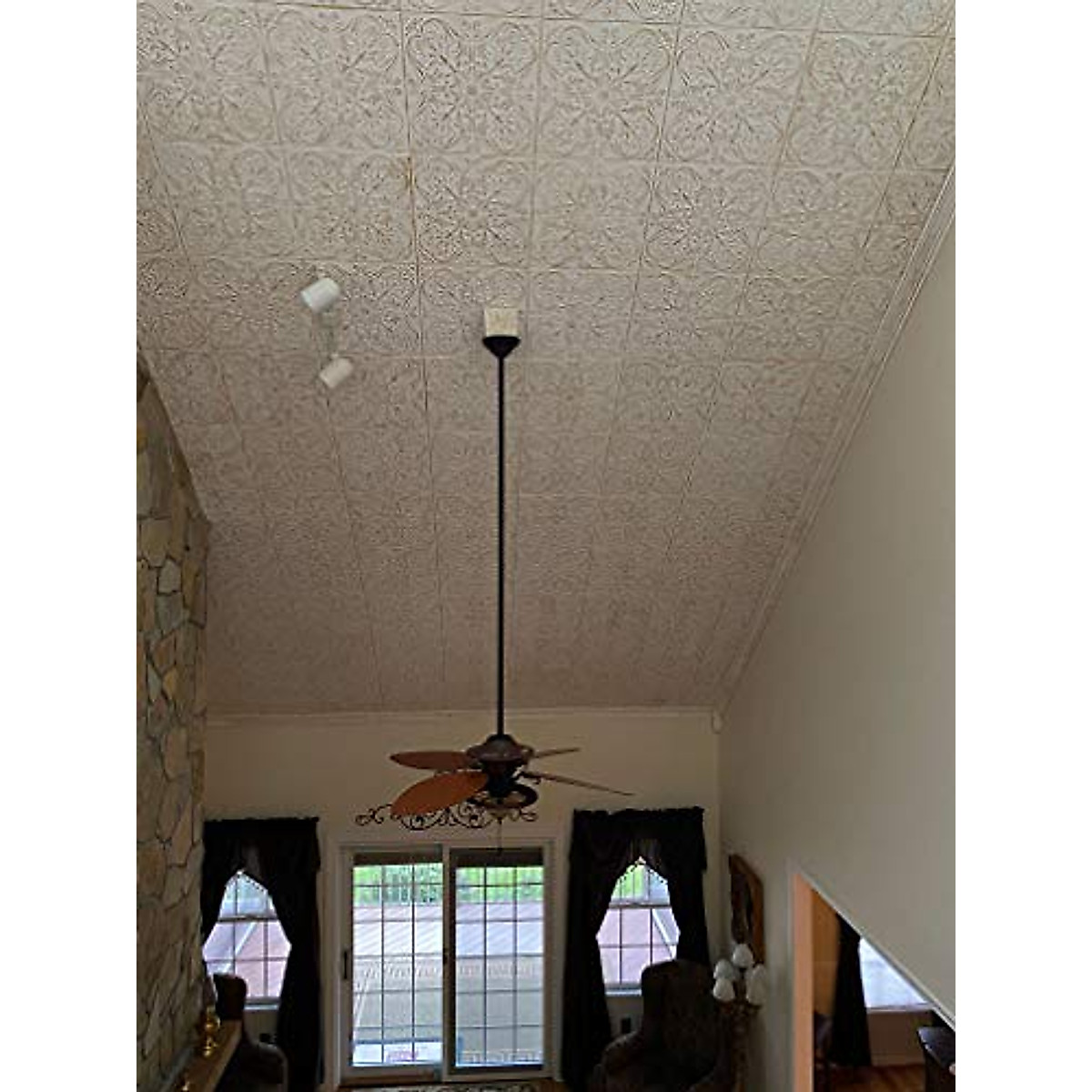 A La Maison Ceilings R139 Spanish Silver Foam Glue-up Ceiling Tile (256 sq. ft./Case), Pack of 96, Plain White