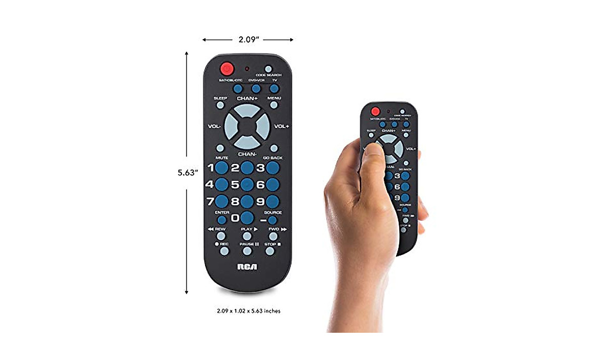 RCA 3-Device Universal Remote - Long Range IR & Easy Setup