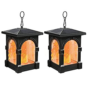 Merkisa Solar Lantern, IP65 Waterproof Solar Lights Outdoor Decorative with Assembly Accessories, 3 Light Modes Solar Powered Outdoor Lights for Patio, Garden, Yard and Table (2 Pack)