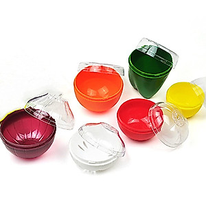 OUKEYI Green pepper, onion, Tomato, Lemon, and garlic transparent Fruit and Vegetable Storage ，Reusable Refrigerator Box Storage Bowls Saver Holder， Storage Keeper Holder for Fridge