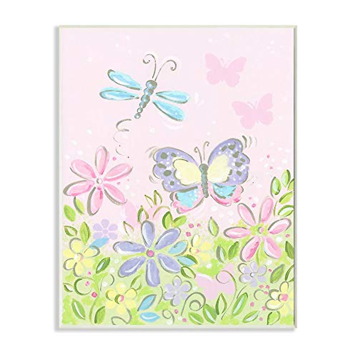 The Kids Room by Stupell The Kids Room by Stupell Pastel Butterfly and Dragonfly Wall Plaque Art, 10 x 15, Multi-Color