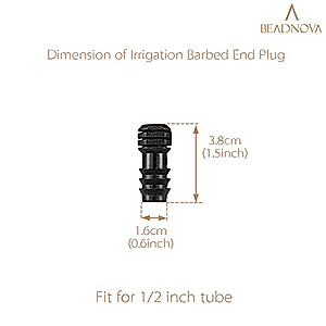 BEADNOVA Drip Irrigation Parts 10 Pcs 1/2 Inch Barbed End Plugs Goof Plugs Drip Irrigation Fittings Drip Line Connectors for 1/2 Inch Irrigation Tubing Garden Watering System (10pcs)